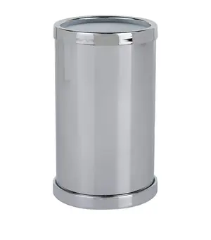 ZODIAC Cylinder Chrome Toothbrush Holder - Silver