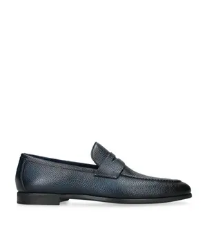Magnanni Leather Diezma Ii Loafers - Navy