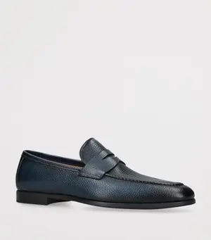Magnanni Leather Diezma Ii Loafers - Navy