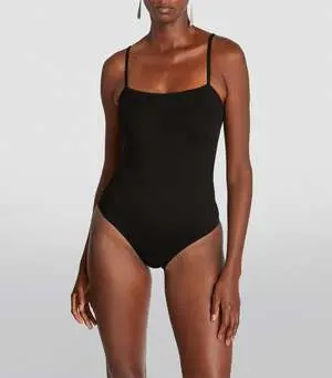 ERES Square-neck Spaghetti Strap One-piece Swimsuit - Black