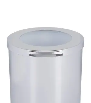 ZODIAC Cylinder Chome Bathroom Bin - Silver