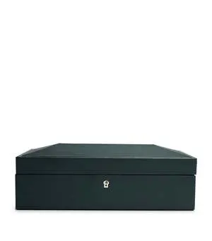 Wolf Vegan Leather 10-piece Watch Box - Green