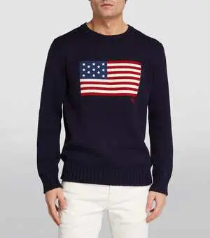 Polo Ralph Lauren American Flag Embroidered Sweater
