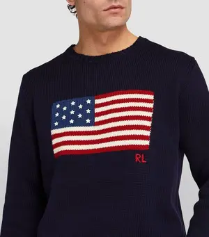 Polo Ralph Lauren American Flag Embroidered Sweater