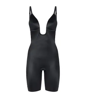 Spanx Shape Suit Your Fancy Plunge Mid-thigh Bodysuit Medium Control - Black