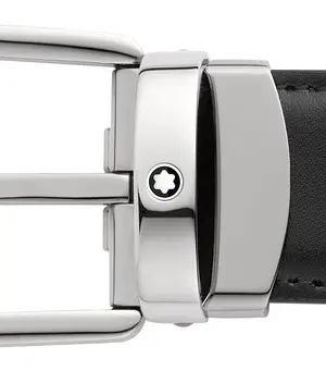 Montblanc Leather Horseshoe Buckle Belt - Black