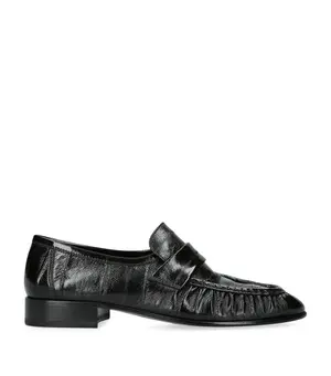 THE ROW Soft Eel Loafers - Black