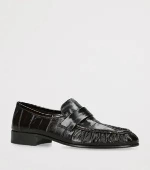 THE ROW Soft Eel Loafers - Brown