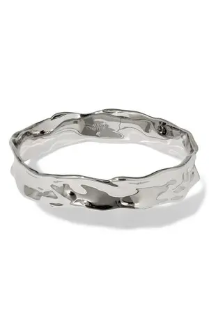 Alexis Bittar Brut Textured Strap Bangle - Silver