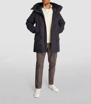 Canada Goose Wool Langford Parka Jacket - Navy