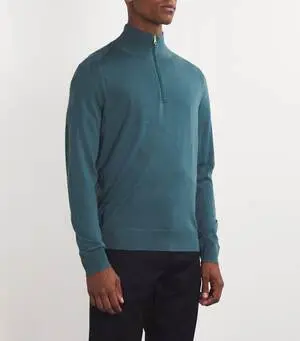 Paul Smith Merino Wool Quarter-zip Sweater - Green