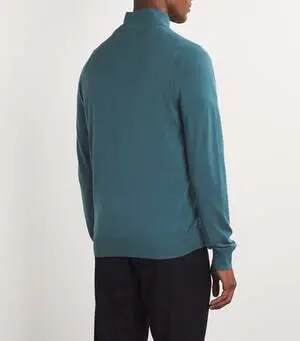 Paul Smith Merino Wool Quarter-zip Sweater - Green