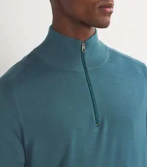 Paul Smith Merino Wool Quarter-zip Sweater - Green