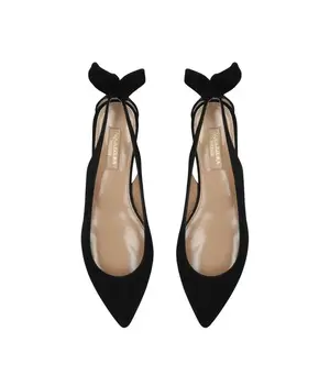 AQUAZZURA Bow Tie Suede Ballet Flats