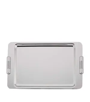 ZODIAC Large Cylinder Chrome Tray - Silver