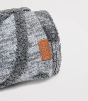 Loewe Wool-cashmere Anagram Scarf - Grey
