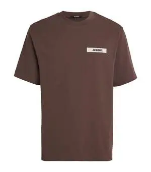 Jacquemus Grosgrain Logo T-shirt Brown
