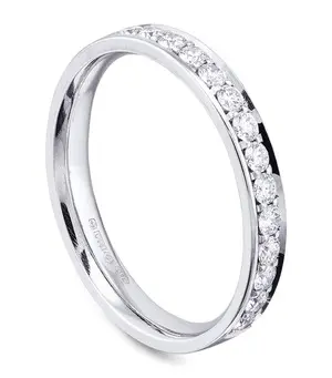 BOODLES Platinum And Diamond Classic Wedding Band - Silver
