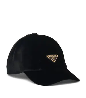 Prada Velvet Baseball Cap - Black