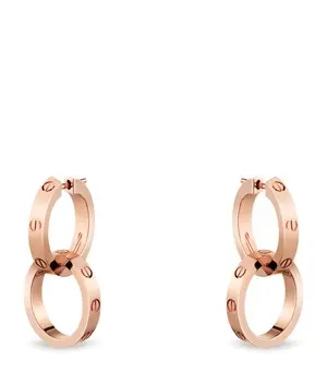 Cartier Love Double Hoop Earrings - Rose Gold