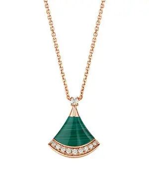 BVLGARI Diamond And Malachite Divas' Dream Necklace - Rose Gold