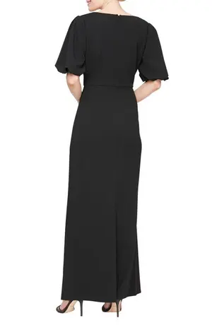 Alex Evenings Square Neck Column Gown