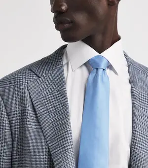 Eton Silk Textured Neck Tie - Blue