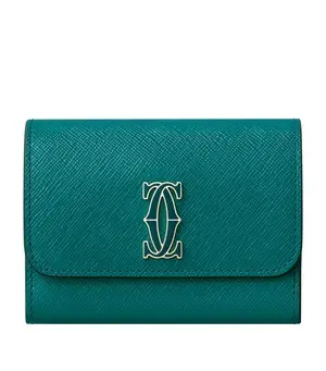 Cartier Mini Leather C De Wallet Blue