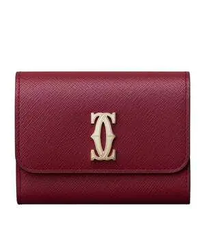 Cartier Mini Leather C De Wallet - Red
