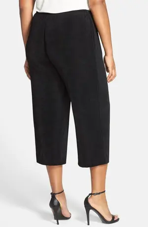 Vikki Vi High Rise Stretch Knit Cropped Pants - Black