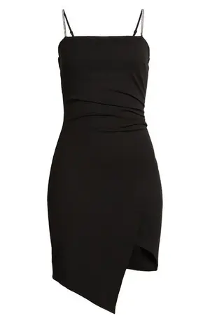 EMERALD SUNDAE Rhinestone Strap Asymmetric Cocktail Dress