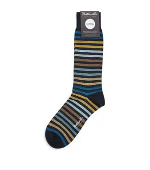 Pantherella Striped Egyptian Cotton Socks