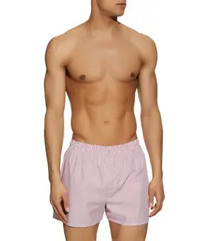 Sunspel Mini Check Boxers - Red