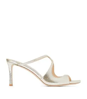 JIMMY CHOO Anise 75 Leather Sandals - Neutral