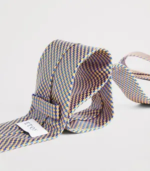 Eton Geometric Print Silk Neck Tie