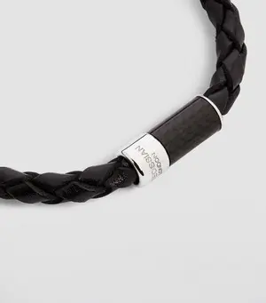 Tateossian Leather Braided Bracelet