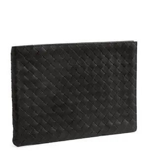 Bottega Veneta Leather Intrecciato Half-zip Pouch