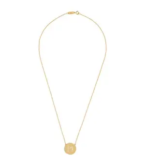 JENNIFER MEYER Yellow And Diamond M Initial Necklace