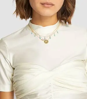 JENNIFER MEYER Yellow And Diamond M Initial Necklace