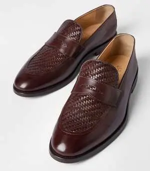Brunello Cucinelli Leather Woven Loafers