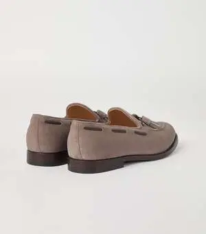 Brunello Cucinelli Suede Tassel Loafers - Brown