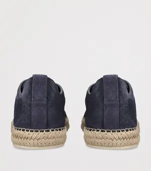 Zegna Suede Triple Stitch Espadrilles - Blue