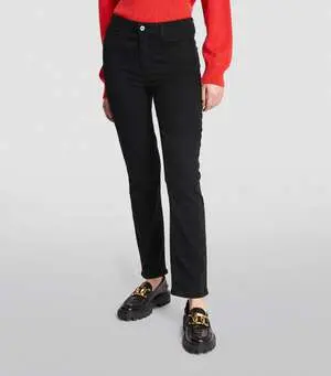 Paige Cindy High-rise Straight Jeans - Black