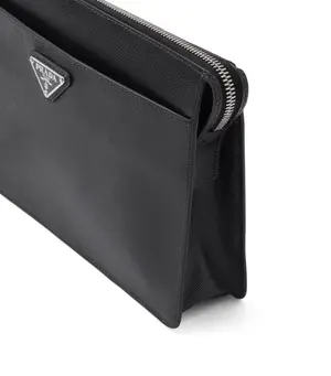 Prada Saffiano Leather Pouch - Black