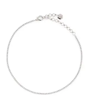 Shay Threads Diamond Tennis Choker - White
