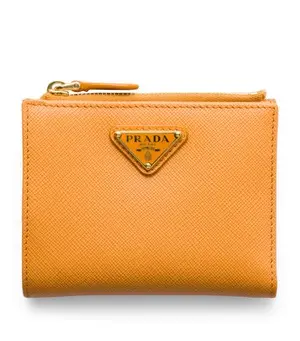 Prada Small Leather Wallet Orange