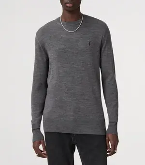 ALLSAINTS Mode Ramskull Merino Wool Sweater - Grey