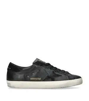 GOLDEN GOOSE Leather Super-star Sneakers - Black