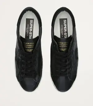 GOLDEN GOOSE Leather Super-star Sneakers - Black