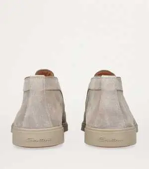 Santoni Suede Andvari Ankle Boots - Grey